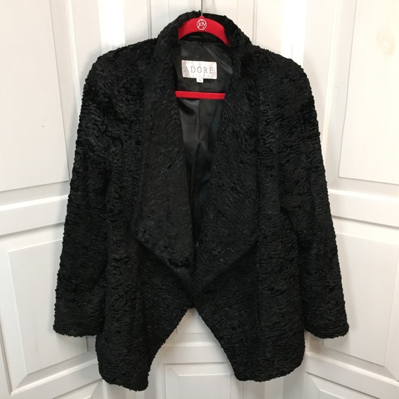Adore | Jackets & Coats | Vintage Adore Black Textured Velvet Coat ...